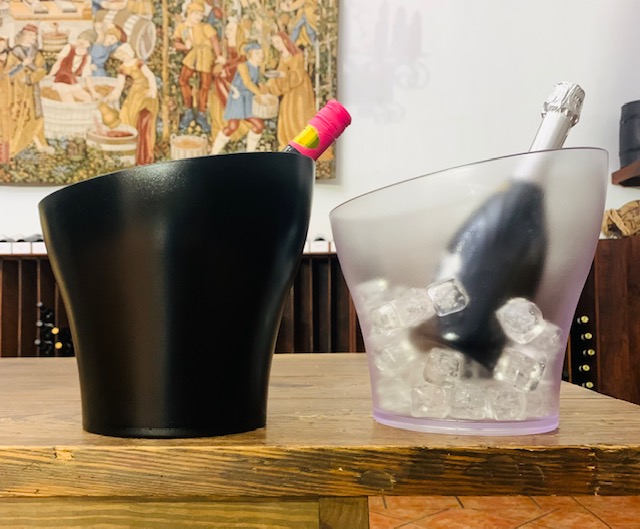 Prodyne Slope Textured Wine Bucket in Black and Clear | La Boutique Du Vin